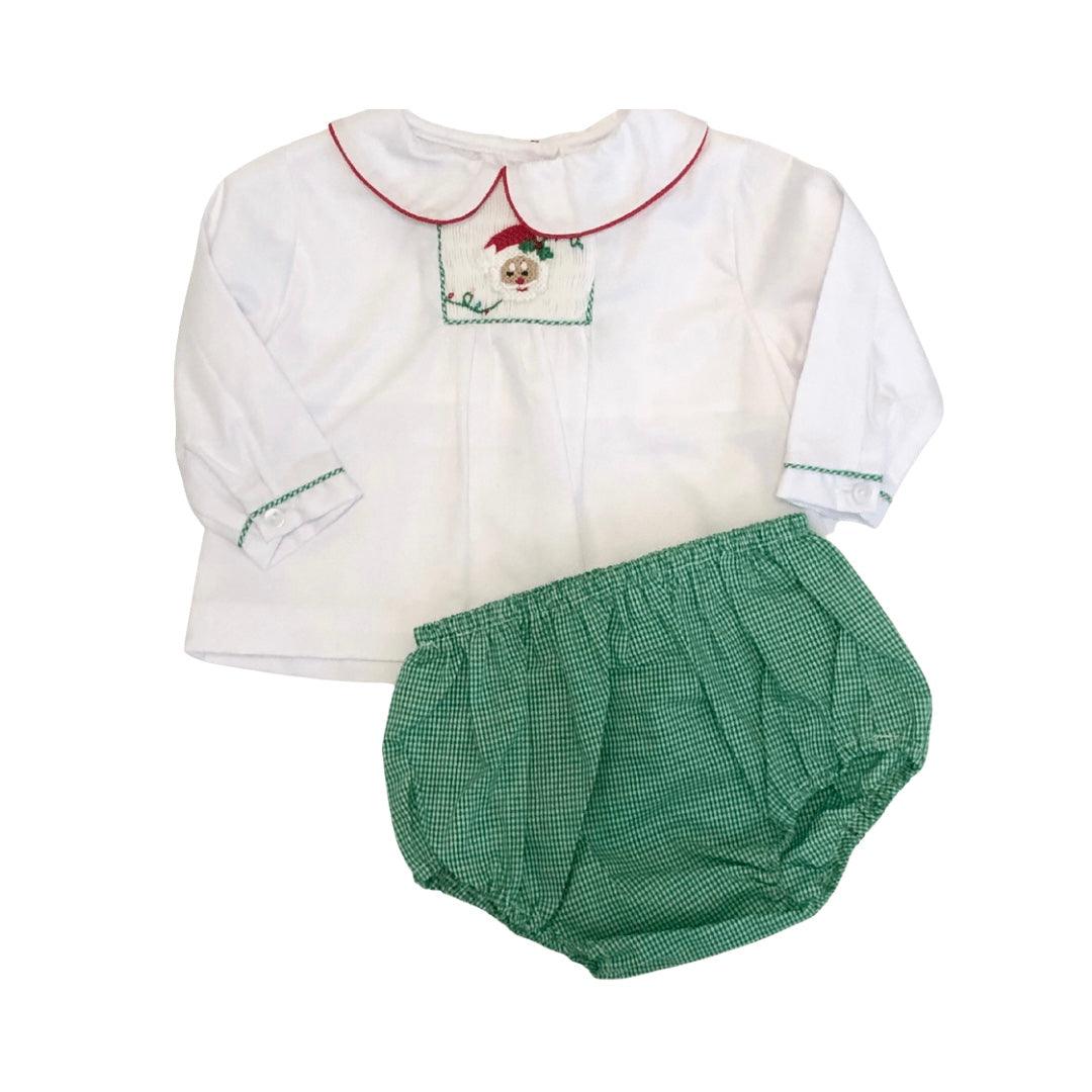 Smocked Santa diaper set NB – The Orange Iris